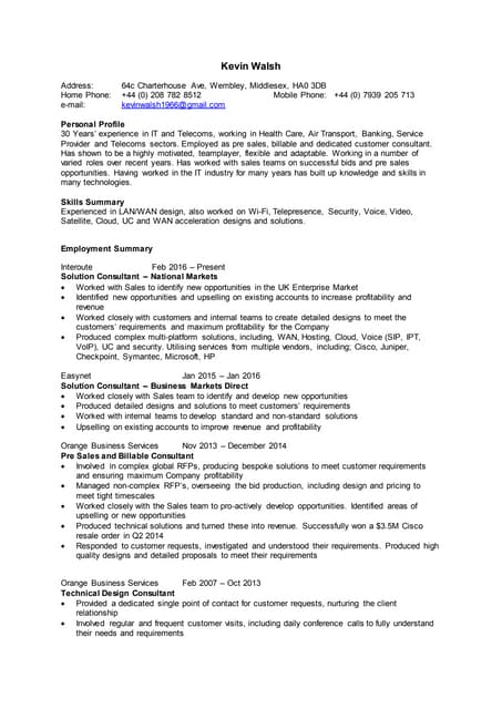 Resume - Ken Ng Summary | DOCX | Sales | Business