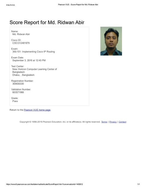 Score Report CCNA | PDF