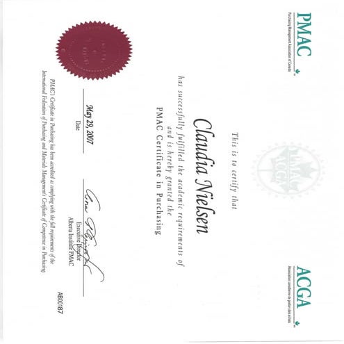 PMAC Certificate | PDF