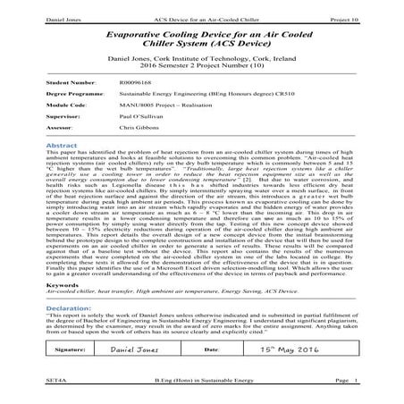Evaporative Cooling Device for an Air Cooled final | PDF