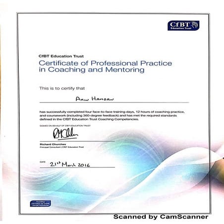 Certificate of Professional Practice in Coaching and Mentoring | PDF
