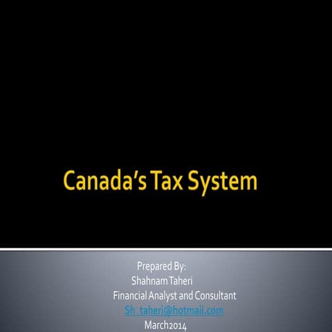 Canada's Tax System | PPTX