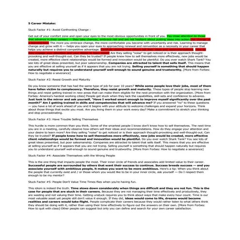 5 career mistakes | DOCX