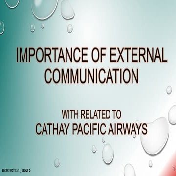 Cathey Pacific External Communication | PDF