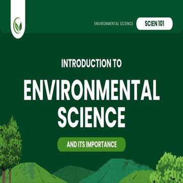 Introduction to environmental science and it’s importance | PPT