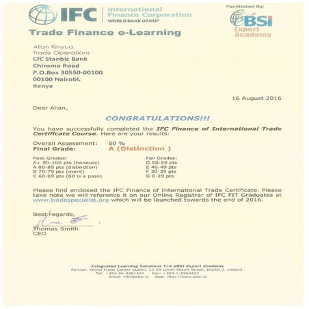 IFC certificate | PDF