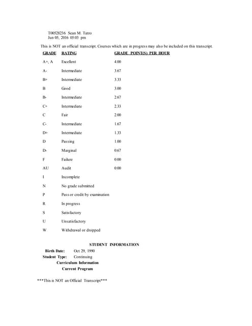 Transcript ASU | PDF