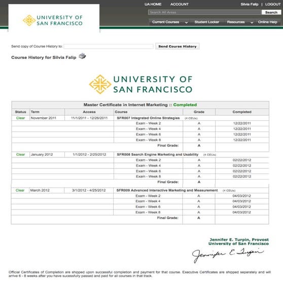 USF grades | PDF