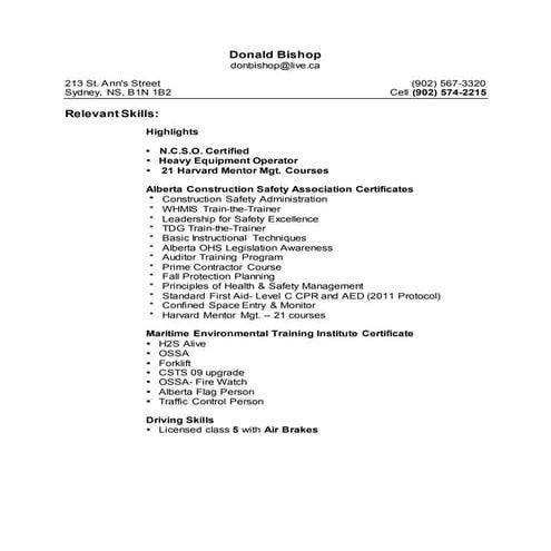 Donald Bishop resume | DOCX | Woodworking | Arts and Crafts