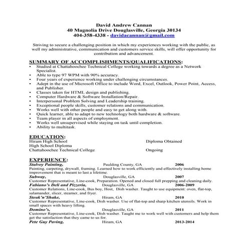 Resume2014 (2) | PDF