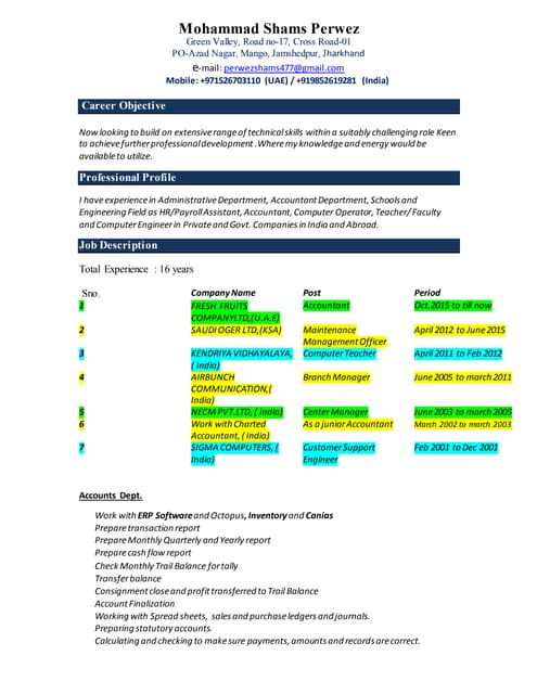 Resume for MIS Executive | PDF