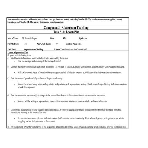 CSI Evidence Lesson Plan | PPT