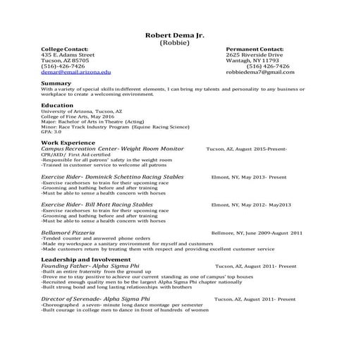 Eric Cardenas Spring 2016 Resume | PDF