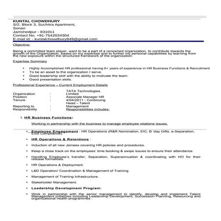 My updated resume | RTF
