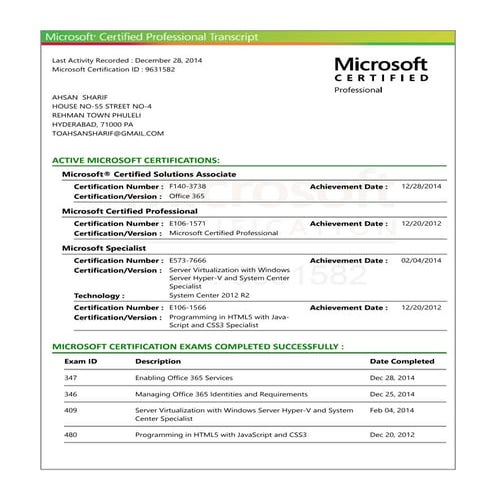 MS_Learning_Transcript | PDF