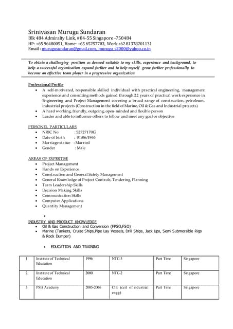 MURUGU SUNDARAN - CV | PDF MURUGU SUNDARAN - CV | PDF