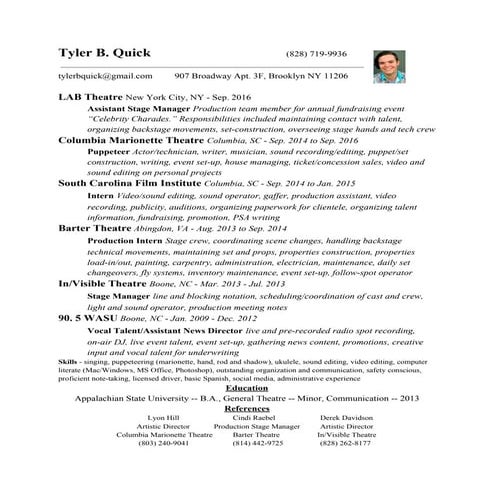 T. Quick Resume 10.16
