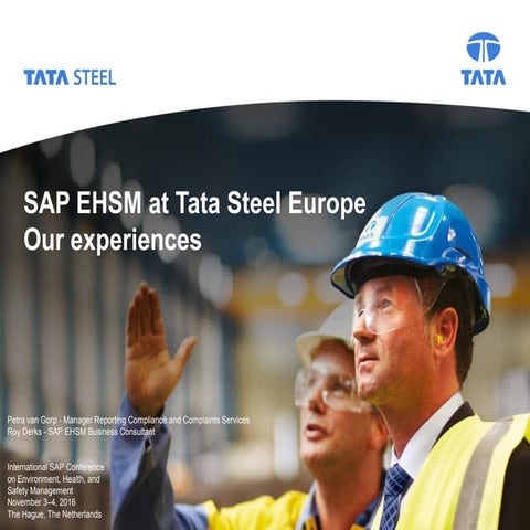SAP_EHSM_at_Tata_Steel_Europe_SAP_International_Conference_2016 | PDF ...