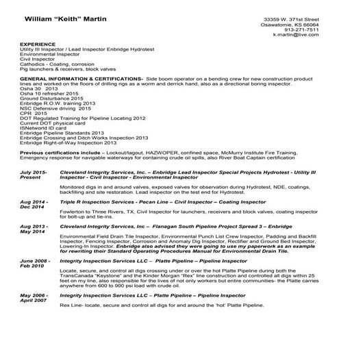 Keith Martin Resume | PDF