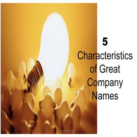 5 characteristics of great company name | PPTX