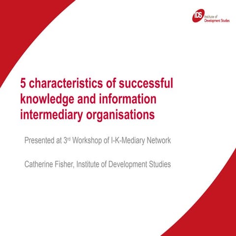 5 Characteristics Of Successful Intermediary Organisations | PPT