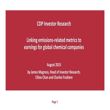 James Magness: CDP Investor Research on chemicals | PPT