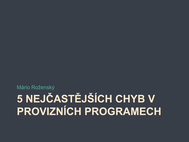 5 Nejčastějších chyb v provizních programech | PPT 5 Nejčastějších chyb v provizních programech | PPT