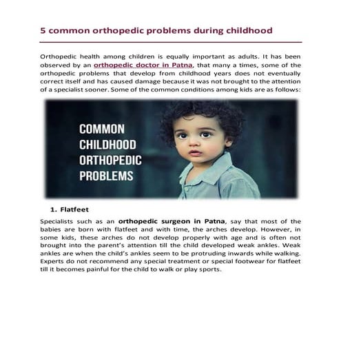 Common Foot Problems in Children and When to Seek Help-Oriole ...