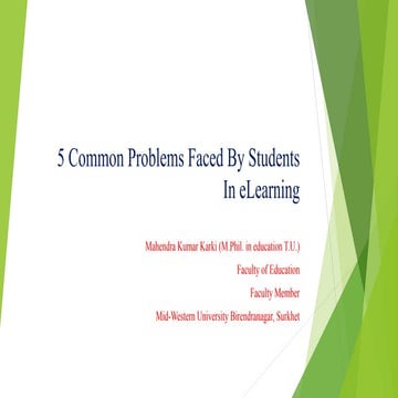 5 common problems faced by students in e learning | PPTX