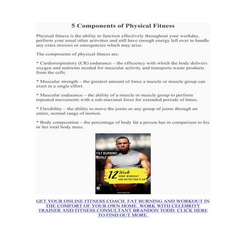 5 components of physical fitness | PDF