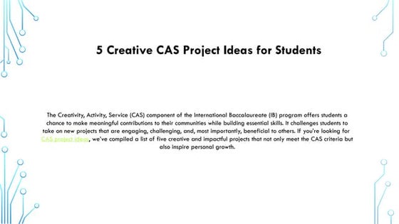 Understanding the CAS Project Concept - A Guide for First-Timers in ...