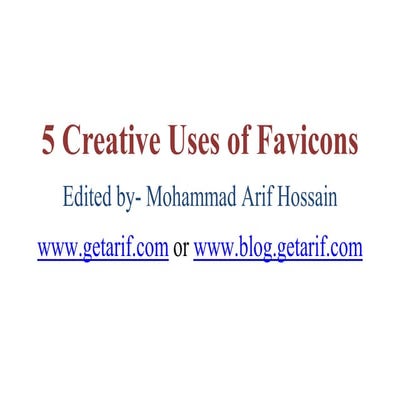 5 creative uses of favicons | PDF