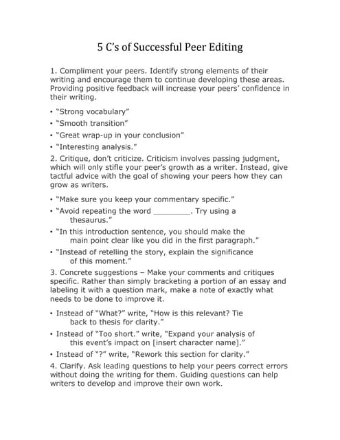 Narrative Summary Rubric