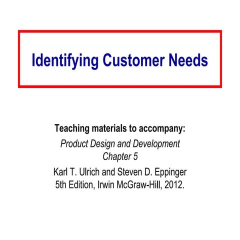 5 customer needs | PPT