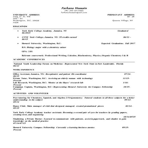Farhana Resume | DOCX