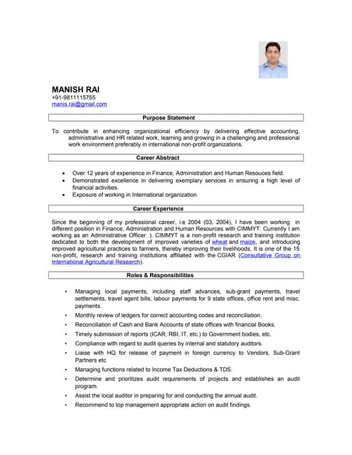 CV Format 6A | DOC | Business Administration | Business