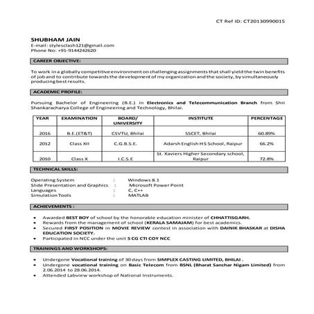 shubham CV TCS | PDF