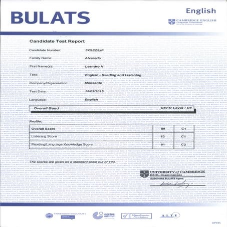 Bulats results | PDF