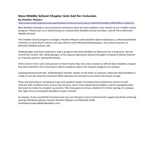 Best Buddies Blog Posts | PDF