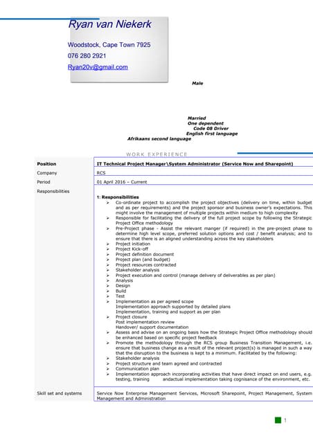 David Gage - Professional Resume | DOCX | IT and Internet Support ...