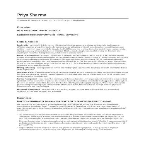 Priya Sharma Resume | DOCX