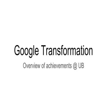 Google Transformation 2015 | PPT