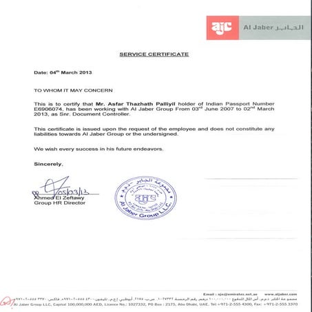 saudi oger experience certificate | PDF