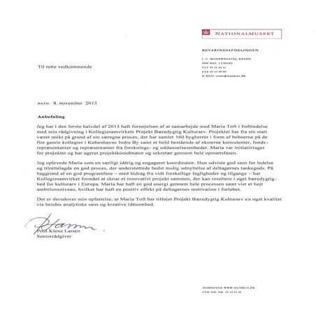 Anbefaling Maria Toft - Poul Klenz Larsen | PDF