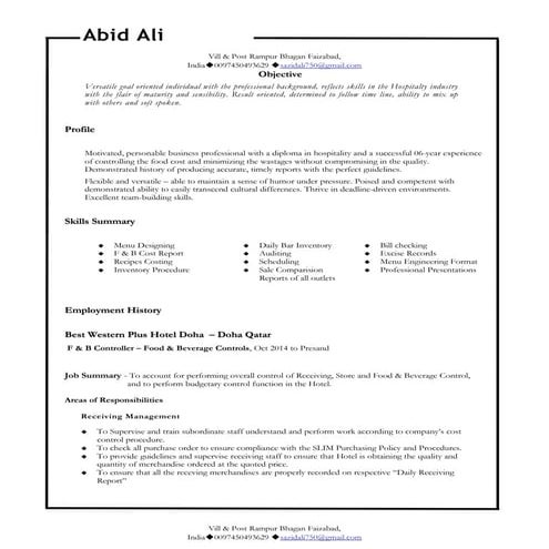 abid resume | DOC