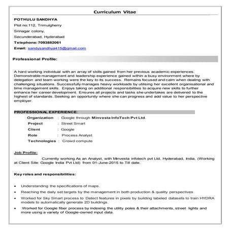 sandhya resume Updated 1 | DOCX | Computer Software and Applications | Computing