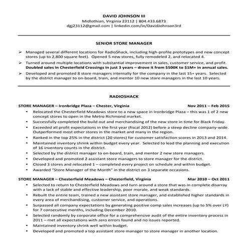 David Johnson - Resume | PDF