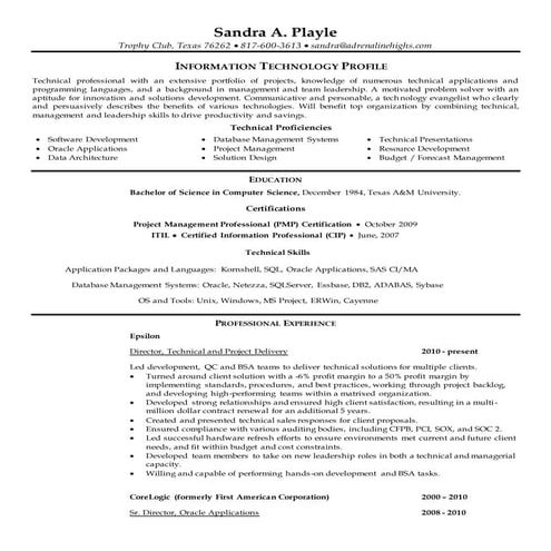 Resume - Sandra Playle | DOCX
