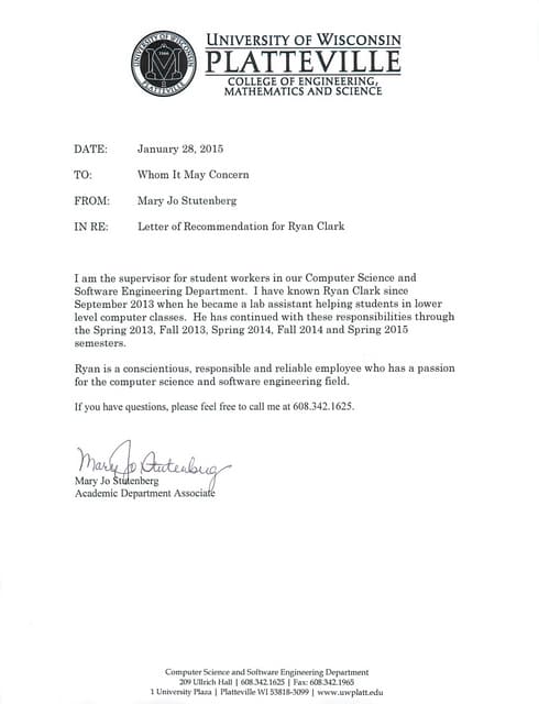 Columbia CS Letter of Recommendation 070116 | PDF