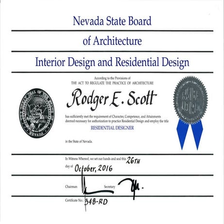 Nevada State Board of Architecture Certificate | PDF